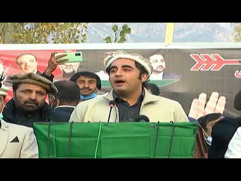 Chairman PPP Bilawal Bhutto Zardari addresses a corner meeting in Gahkuch, Ghizer