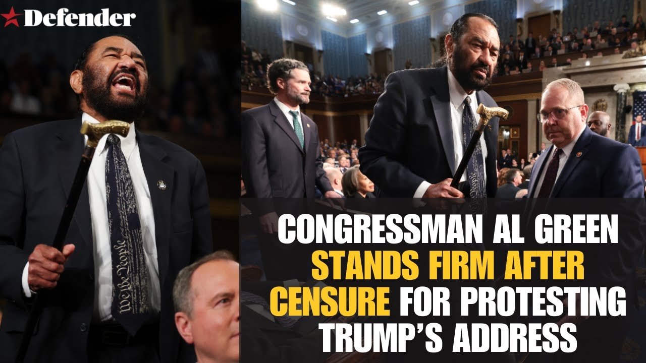 Congressman Al Green reacts to censure for protest during Trump joint ...