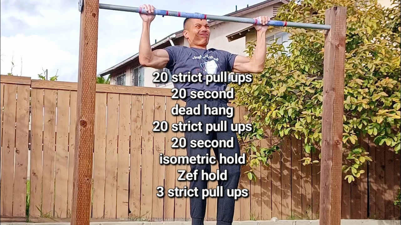 20 strict pull ups to a 20 second dead hang to 20 pull ups to a 20 ...