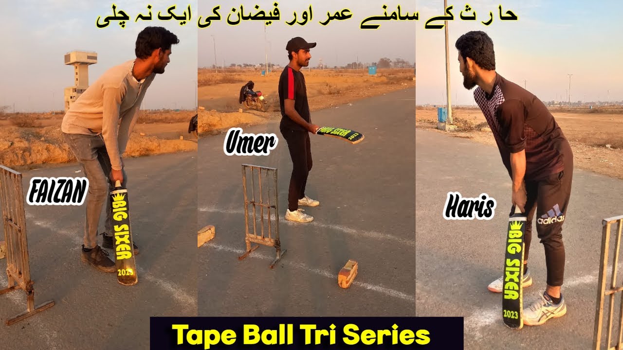 Tape Ball Tri Series┃Fighting single Wickets┃Haris Best bowling - YouTube