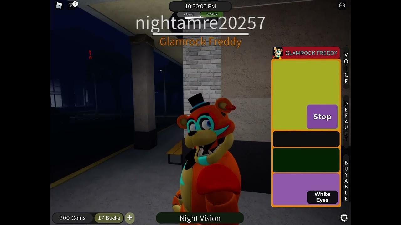 Roblox Fnaf Archived Nights Glamrock Freddy Showcase Youtube