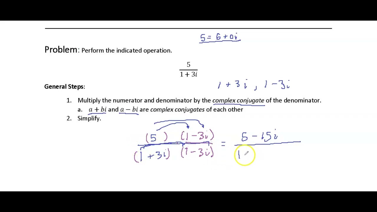 How To Divide Complex Numbers YouTube How To Divide Complex Numbers YouTube