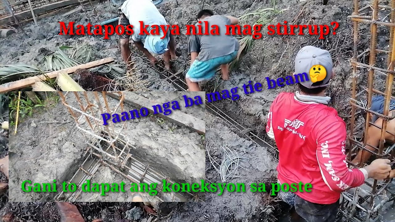 Paano mag install ng tie beam kung maraming tubig sa sukalo, diskarte ...