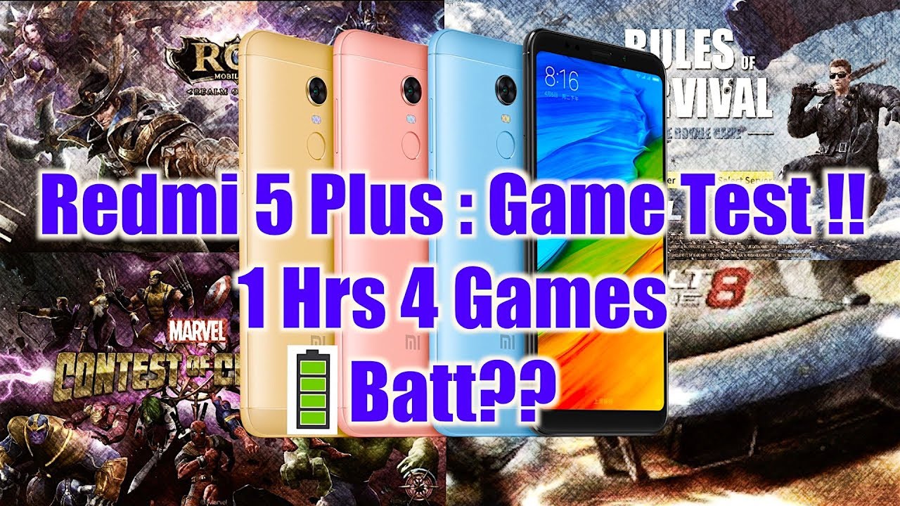 Xiaomi Redmi 5 Plus | Game Test : 1 ชั่วโมง 4 Games แบตเหลือเท่าไร ...
