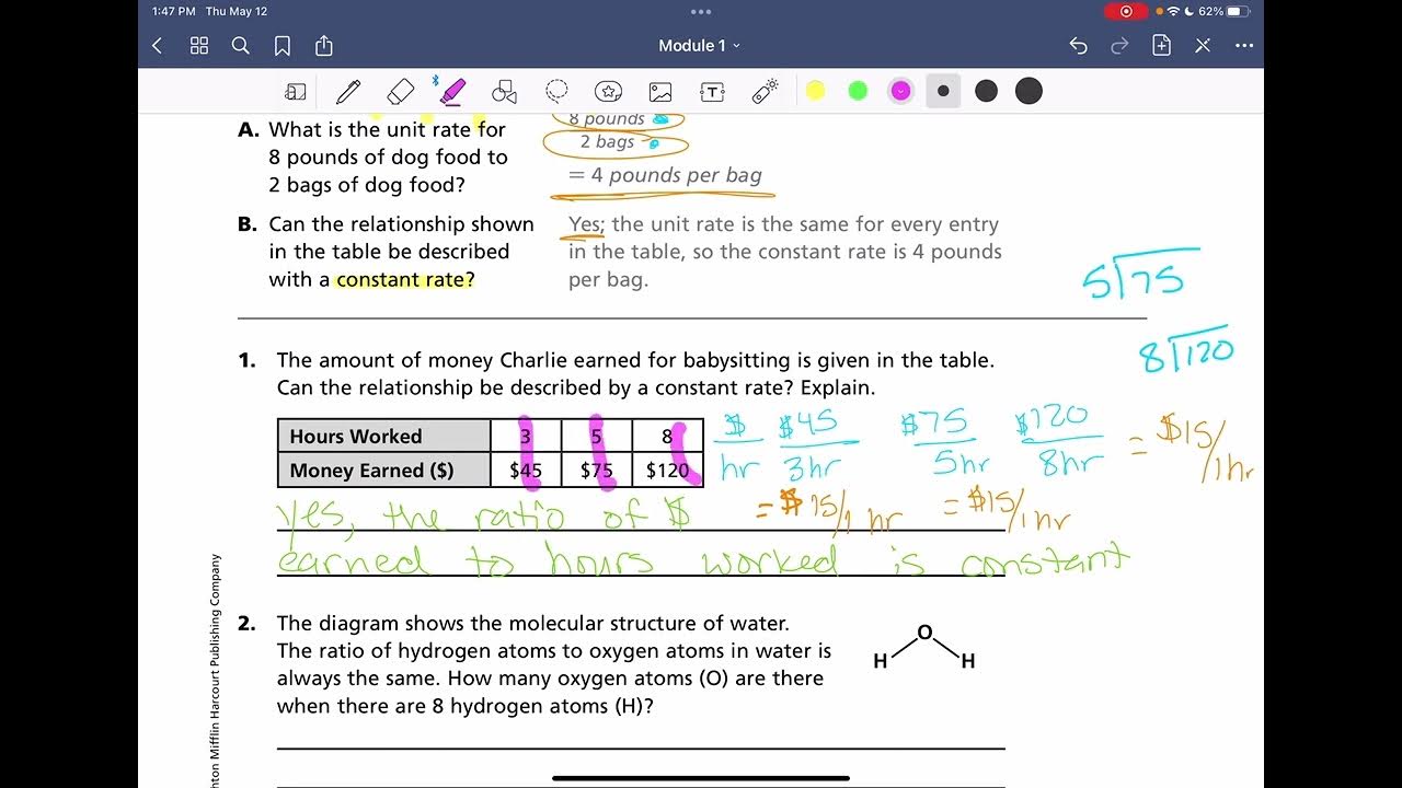 Into Math 7th Grade Lesson 1.1 - YouTube