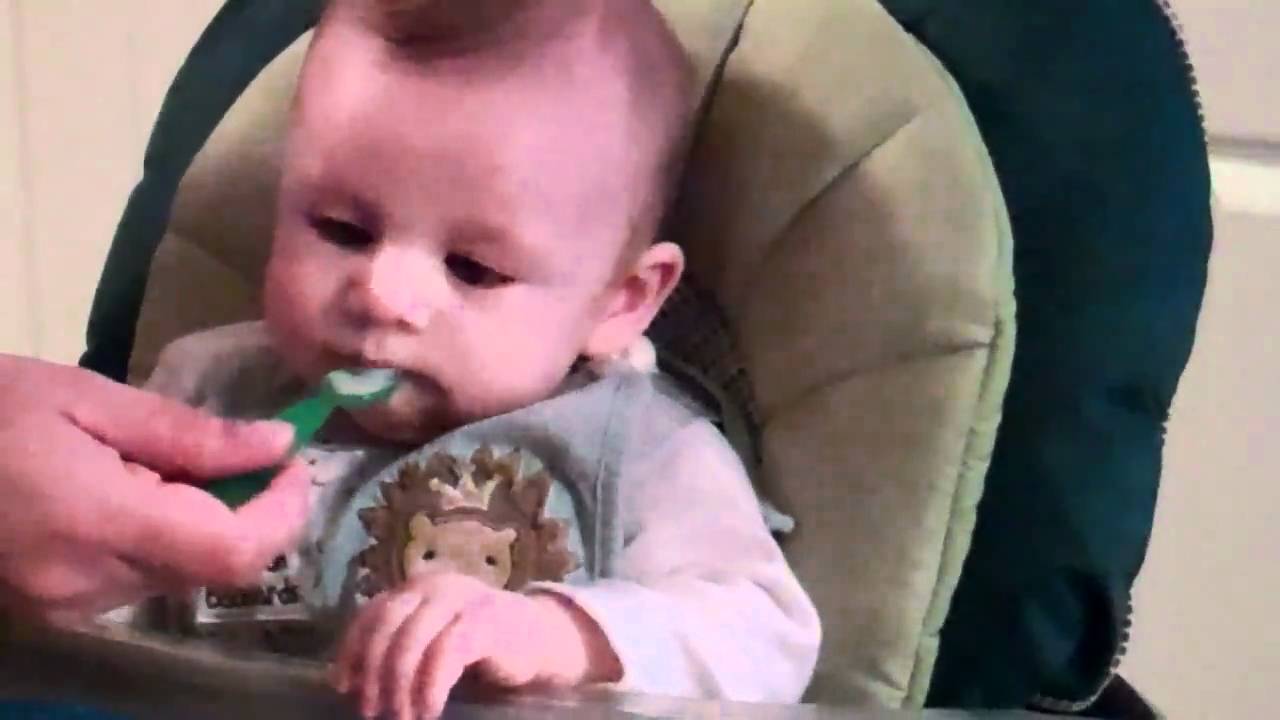 Cade's First Rice Meal - YouTube