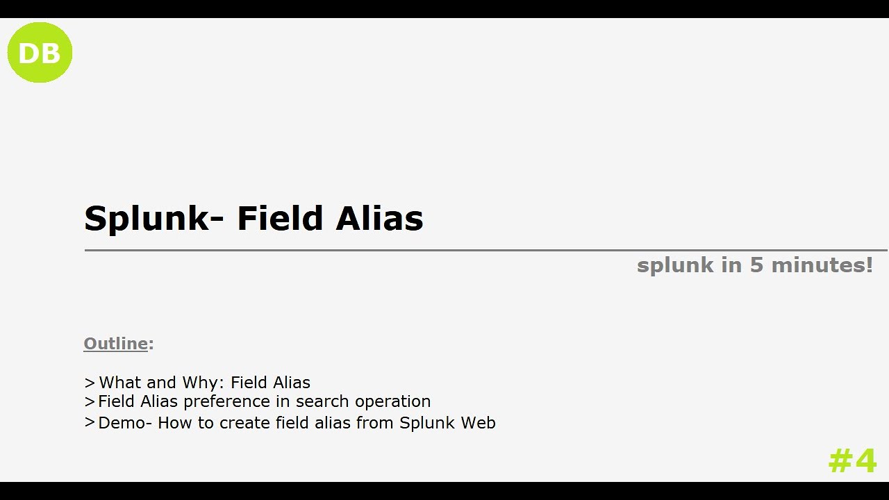 Splunk Basics Field Alias Youtube