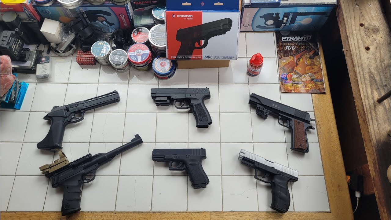 Crosman PSM45 BB pistol🔫 with some outdoor plinking #airgun #crosman ...