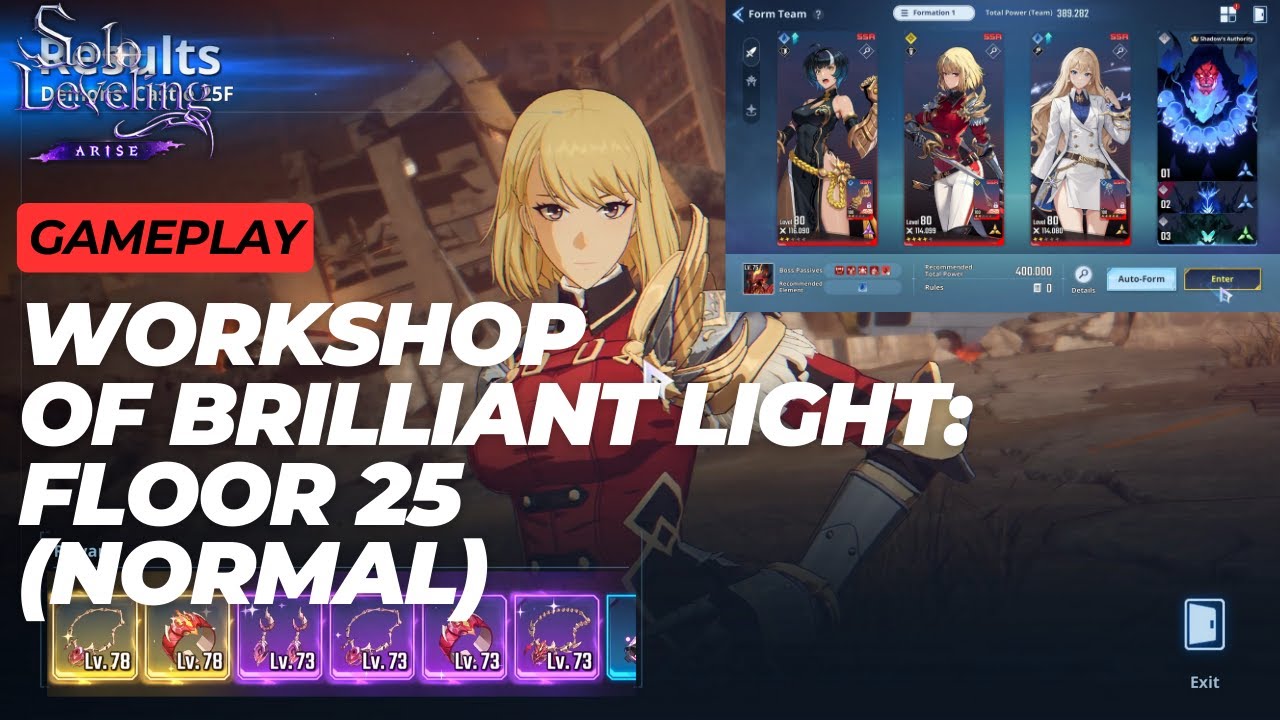 [Solo Leveling: Arise] Workshop of BL: Floor 25 | No Meilin | Normal | 389K TP Showcase - YouTube