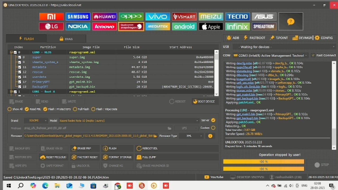 Redmi Note 10 ( Sunny ) Dead Boot Repair Full Flashing By Unlock Tool | Google Chacha - YouTube
