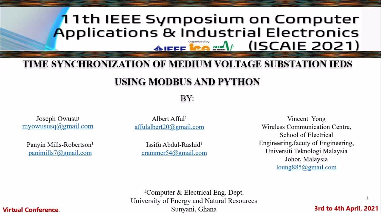 Time Synchronization of Medium Voltage Substation IEDs Using Modbus and Python ISCAIE2021 - YouTube