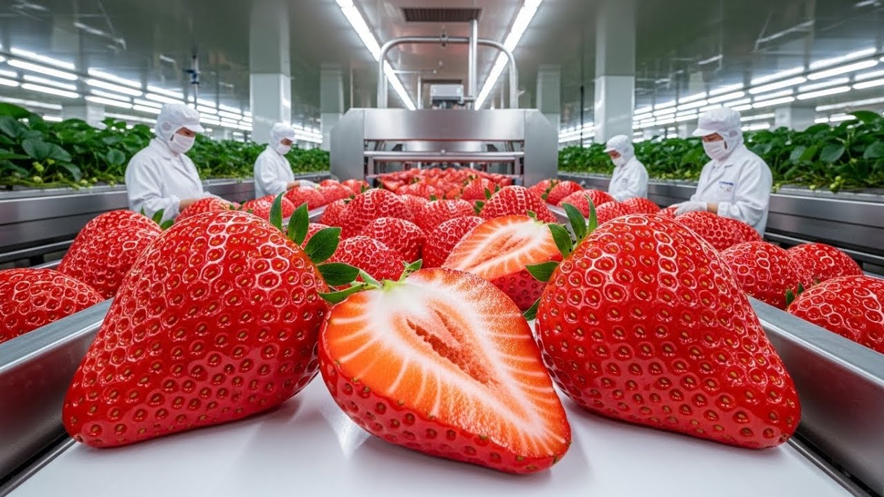 Inside a Modern Strawberry Factory: From Farm Harvest to Delicious ...
