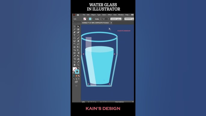 how to draw a glass of water in illustrator