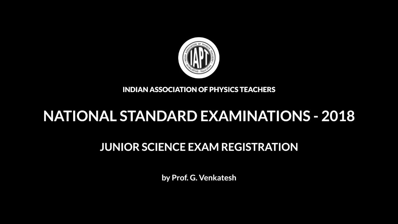 IAPT NSE 2018 - Junior (Demo) - YouTube
