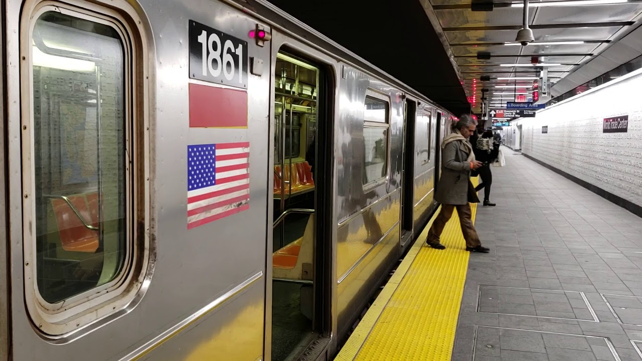 NYC Subway 1 Trains @ Courtlandt St World Trade Center - YouTube