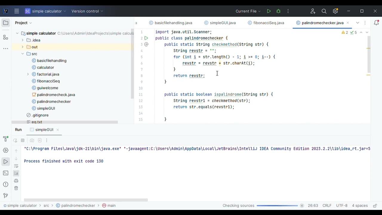 Palindrome Checker in Java | Internship @Technohacksedutech # ...