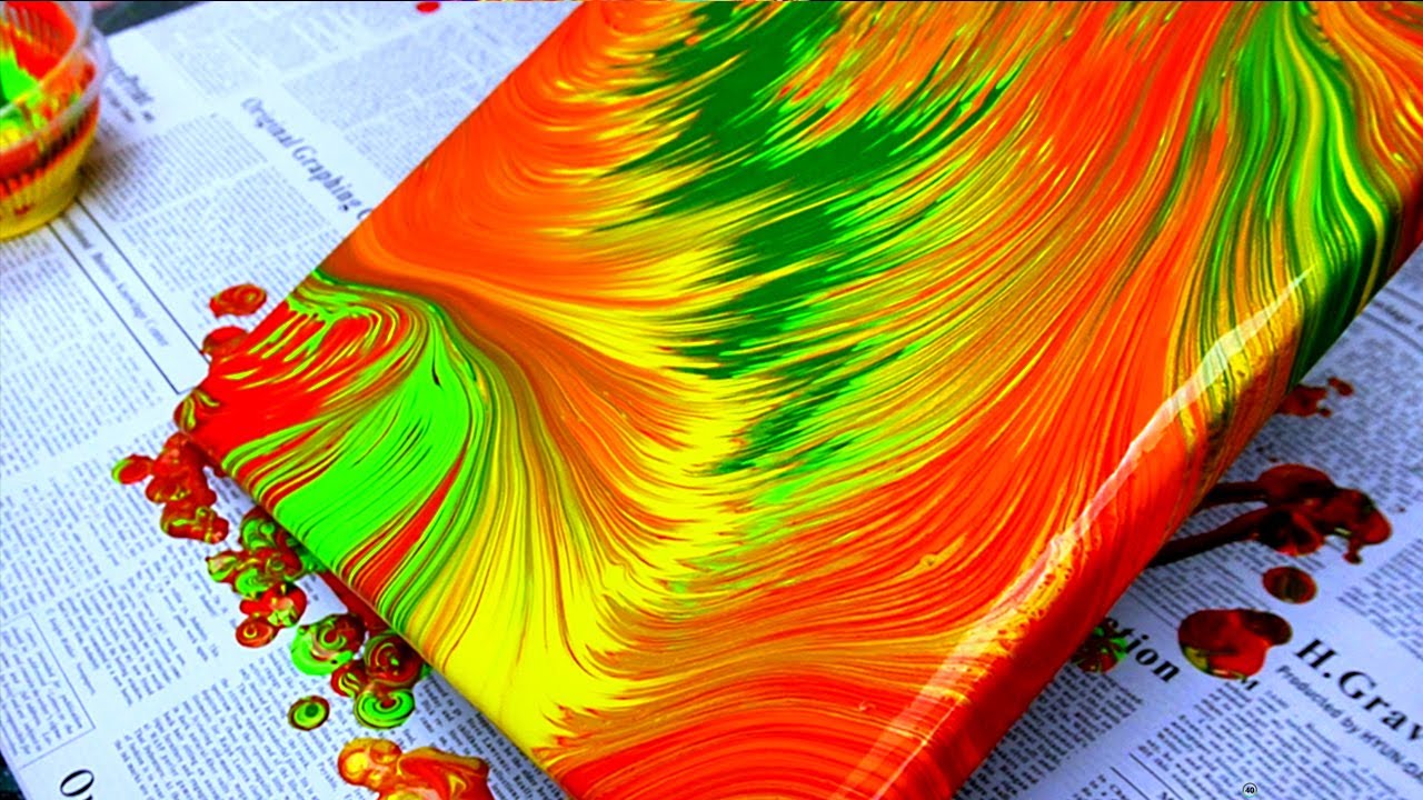 How to Create Christmas Feather Art | Creative Fluid Painting Tutorial ...