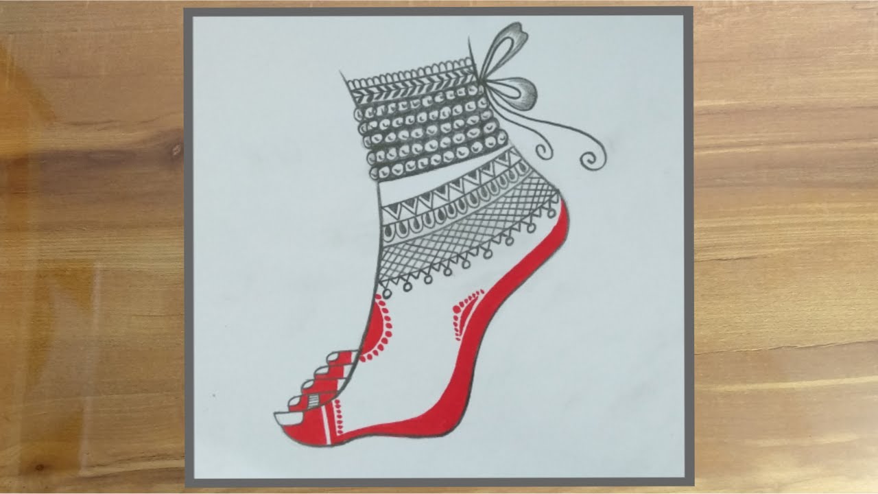 Mandala Art: Pencil Drawing A Leg Dressed In Ghungroo's Easy - YouTube