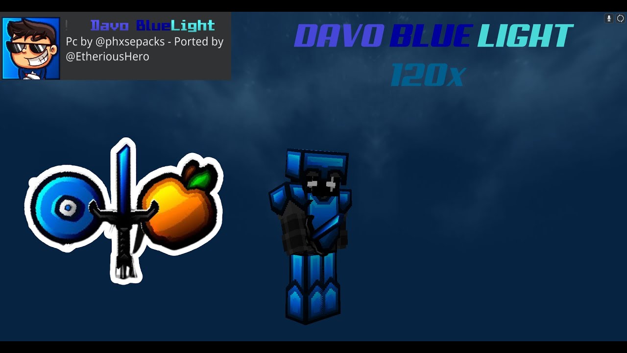 Davo Blue Light [128x] MCPE PvP Texture Pack - YouTube