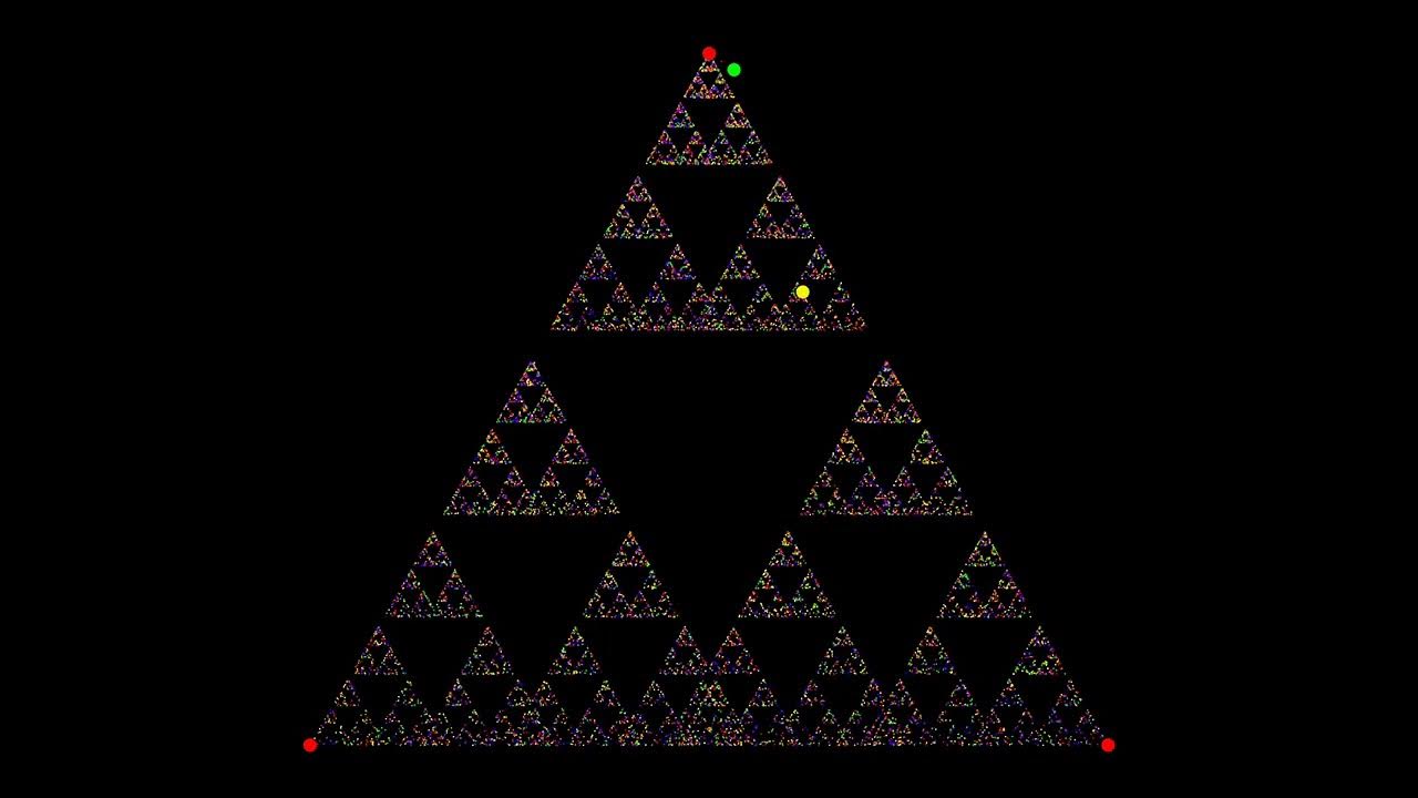 Fractal Generating Random Walk - Molten Rainbow Triangles - YouTube
