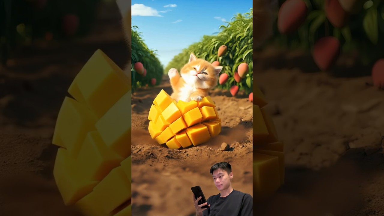 A mango 🥭 cat 🐈 #trending #ytshorts #aivideo #youtubeshorts #aiart # ...