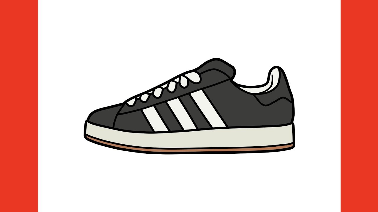 How to draw ADIDAS sneakers / drawing Adidas Campus shoes - YouTube