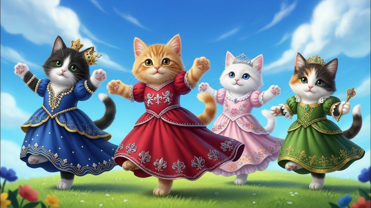Dancing Royal Kittens in Colorful Dresses | Cute Cat Dance Party! - YouTube