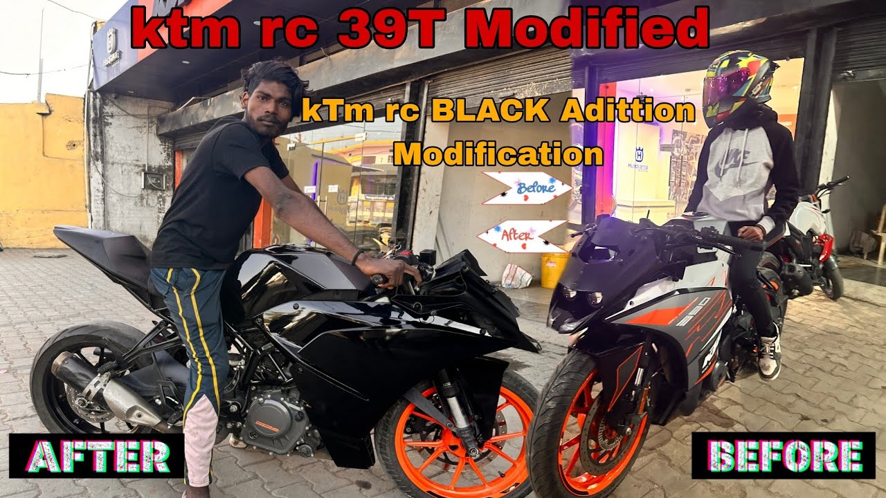 Most Viral KTM Rc 39T Modified Review || Ktm rc black colour addition ...