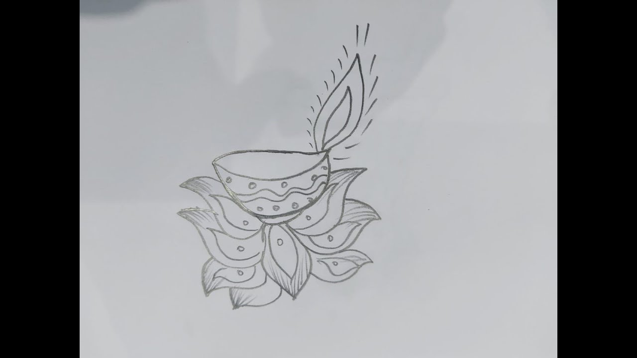 🪔 Beautiful Diya Drawing for Diwali | Easy Step-by-Step Tutorial ...