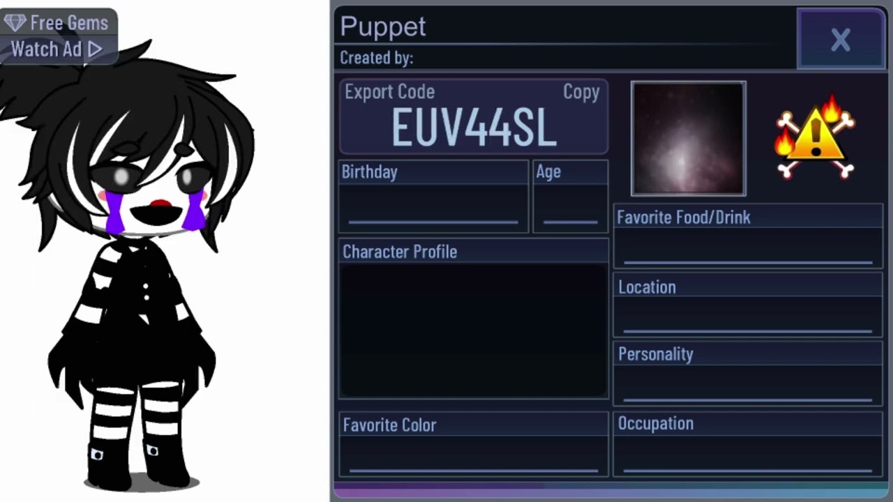 Gacha club fnaf + codes - YouTube