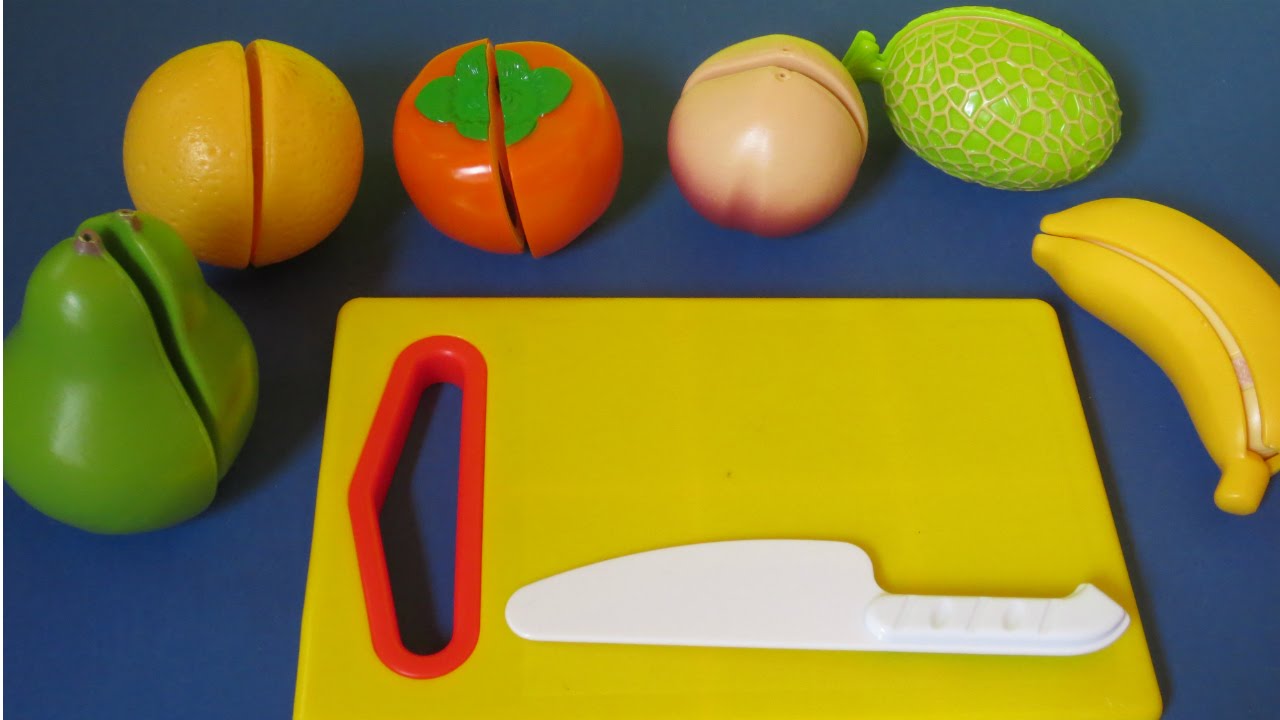 Toy Cutting Velcro Fun Fruit Banana Pear Orange - YouTube
