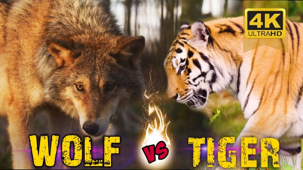 Tiger VS Wolf 4K Ultra HDR Video and Beautiful Movements collection in ...