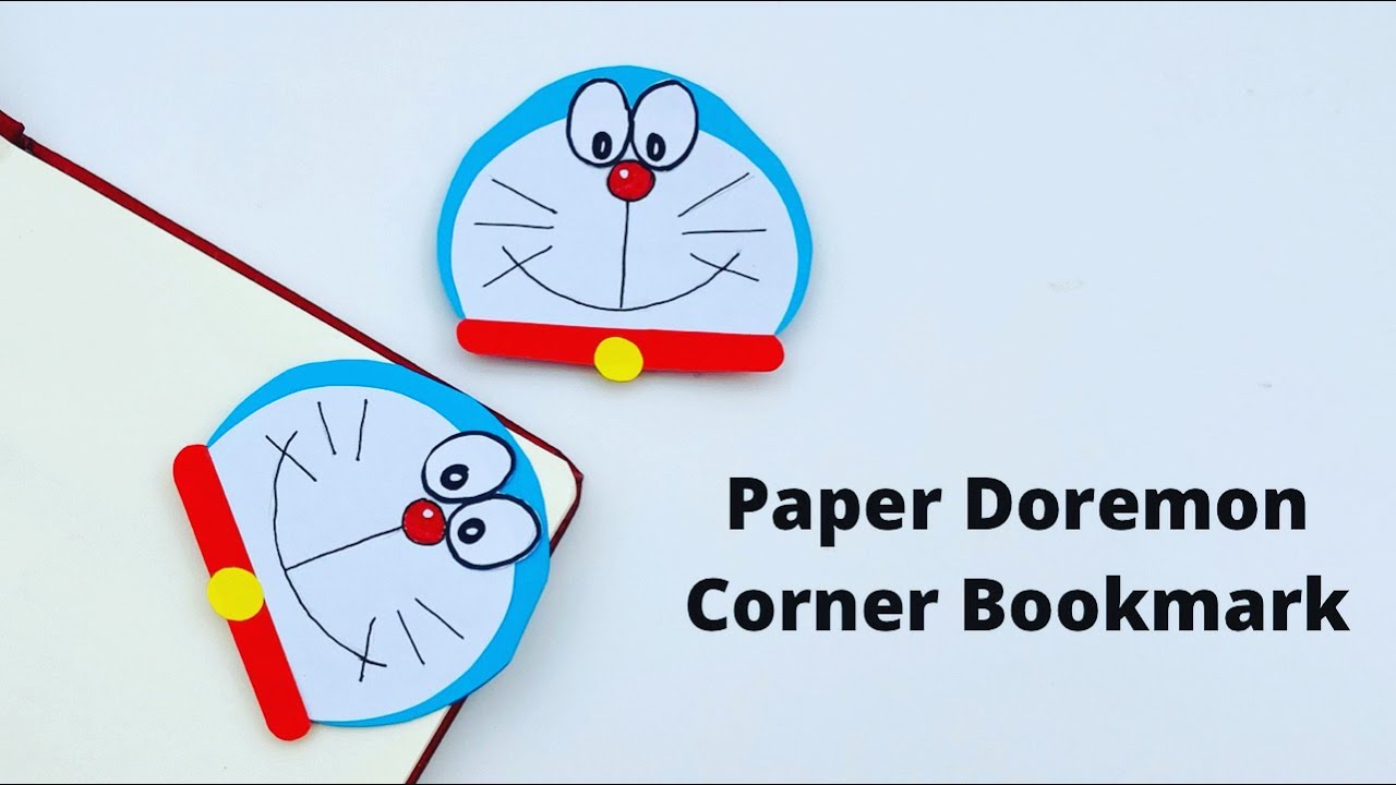 DIY Paper DORAEMON Corner Bookmark!!! Paper Crafts For School / Origami ...