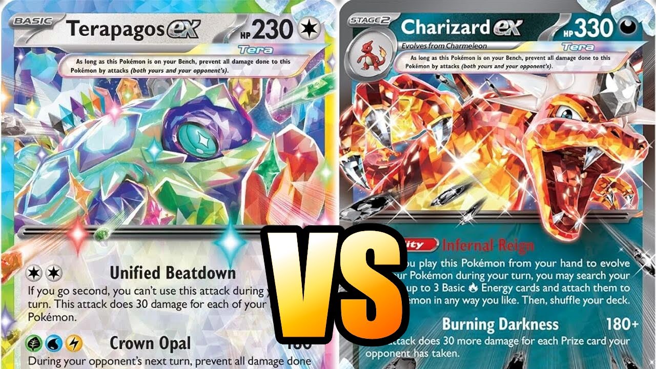 Terapagos ex VS Charizard ex - Stellar Crown | Table Top Battle - YouTube