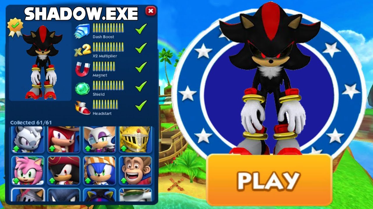 Sonic Dash - Shadow.EXE New Character Unlocked and Fully Upgraded All ...