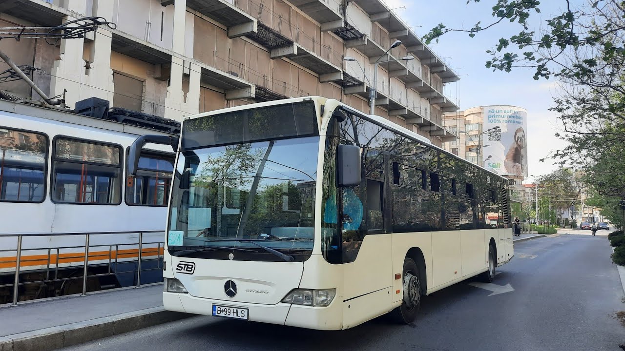 Autobuzul Mercedes-Benz Citaro Euro 4 #6200(linia 621) părăsind stația ...