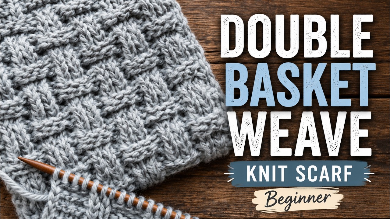 Double Basket Weave #knit #scarf for BEGINNERS only! - YouTube