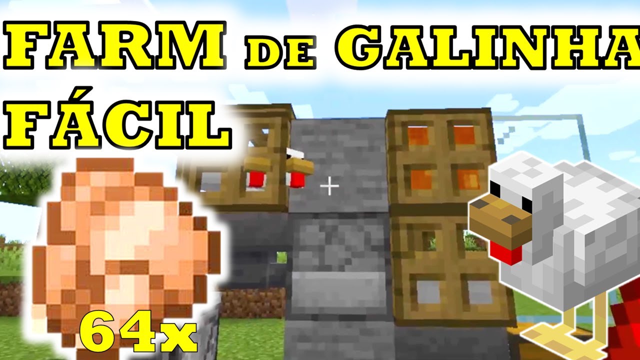 COMO FAZER FARM DE GALINHA FÁCIL NO MINECRAFT - YouTube