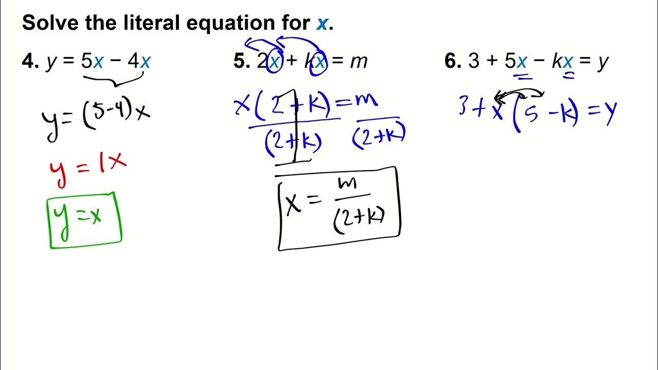 Solving the literal equation - YouTube