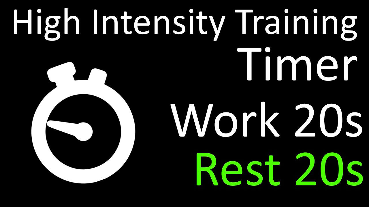 High Intensity Interval Training (HIIT) Timer - 20 seconds Work, 20 ...
