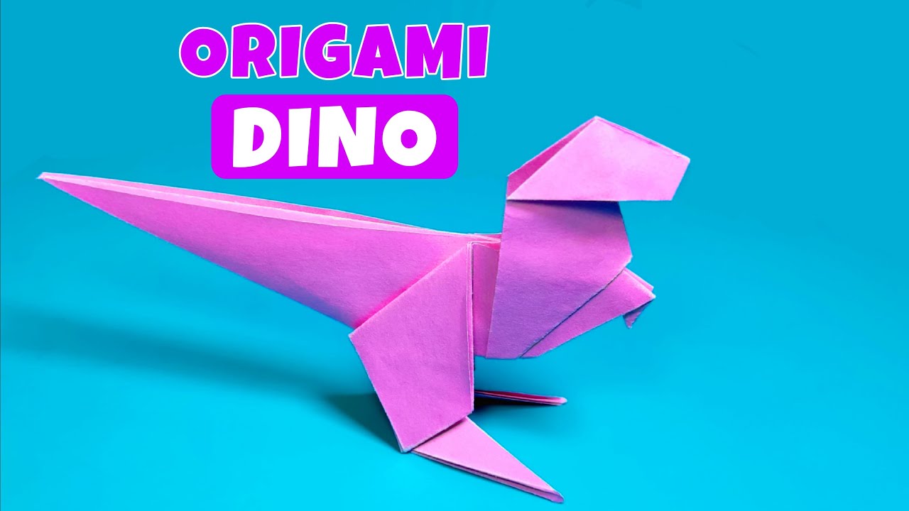origami paper dino | how to make paper diy dinosaur - YouTube