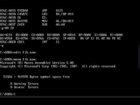 FIBONACCI SERIES |8086| MP lab| 2022 - YouTube