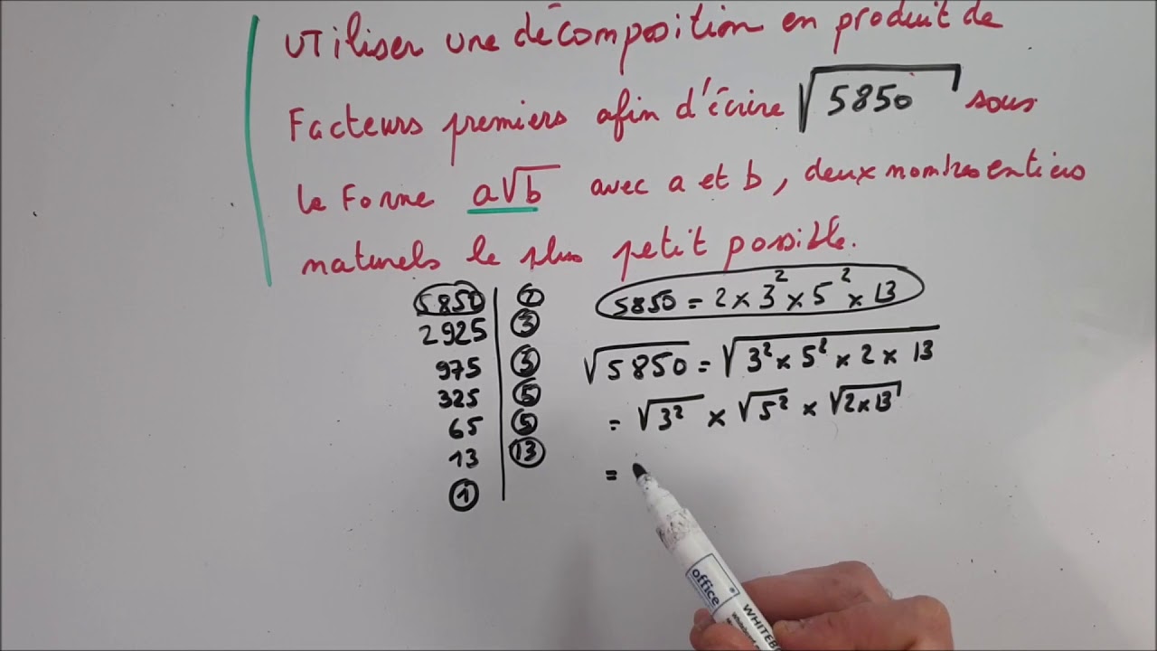 ARITHMETIQUE : simplification d'un radical à l'aide d'une décomposition ...