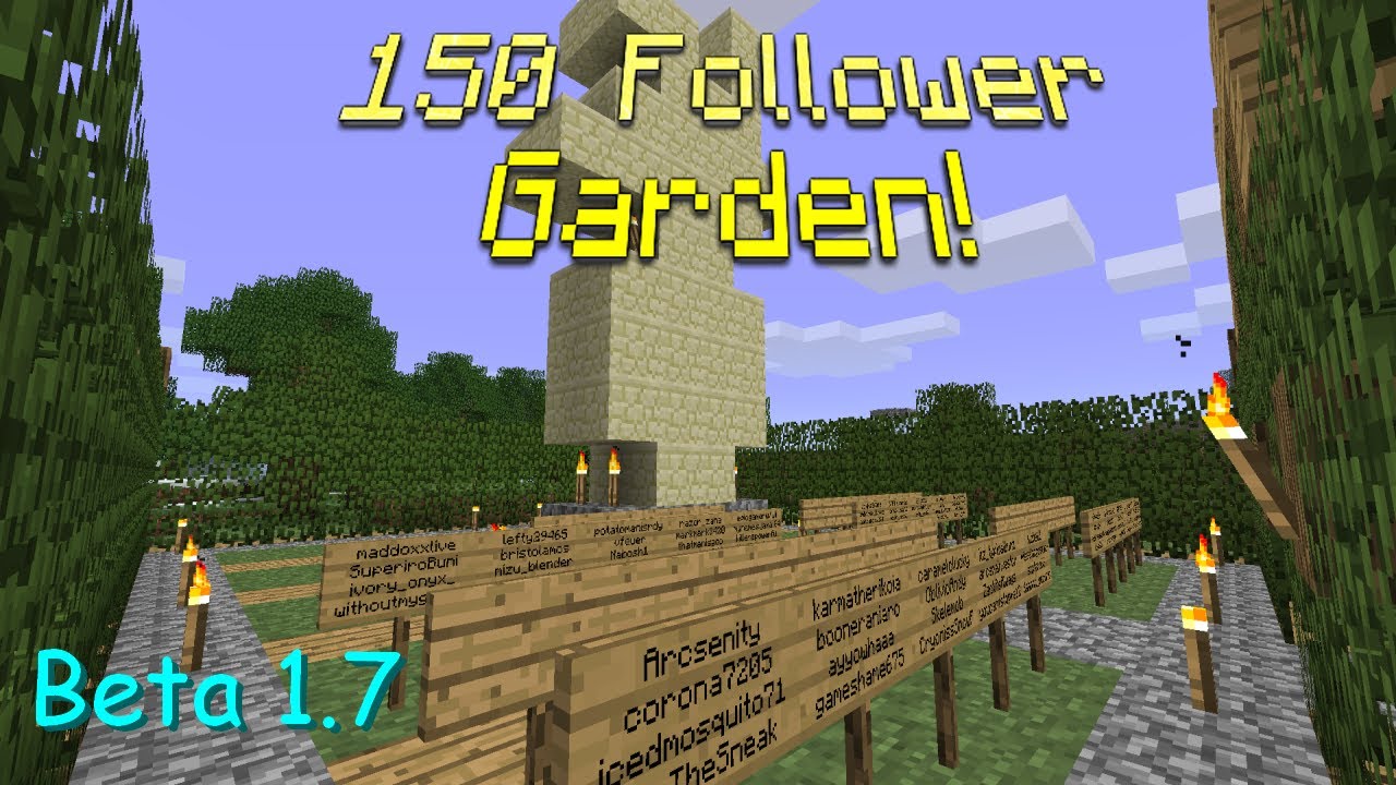 150 Follower MC Beta 1.7 Special | The 150 Follower Garden - YouTube