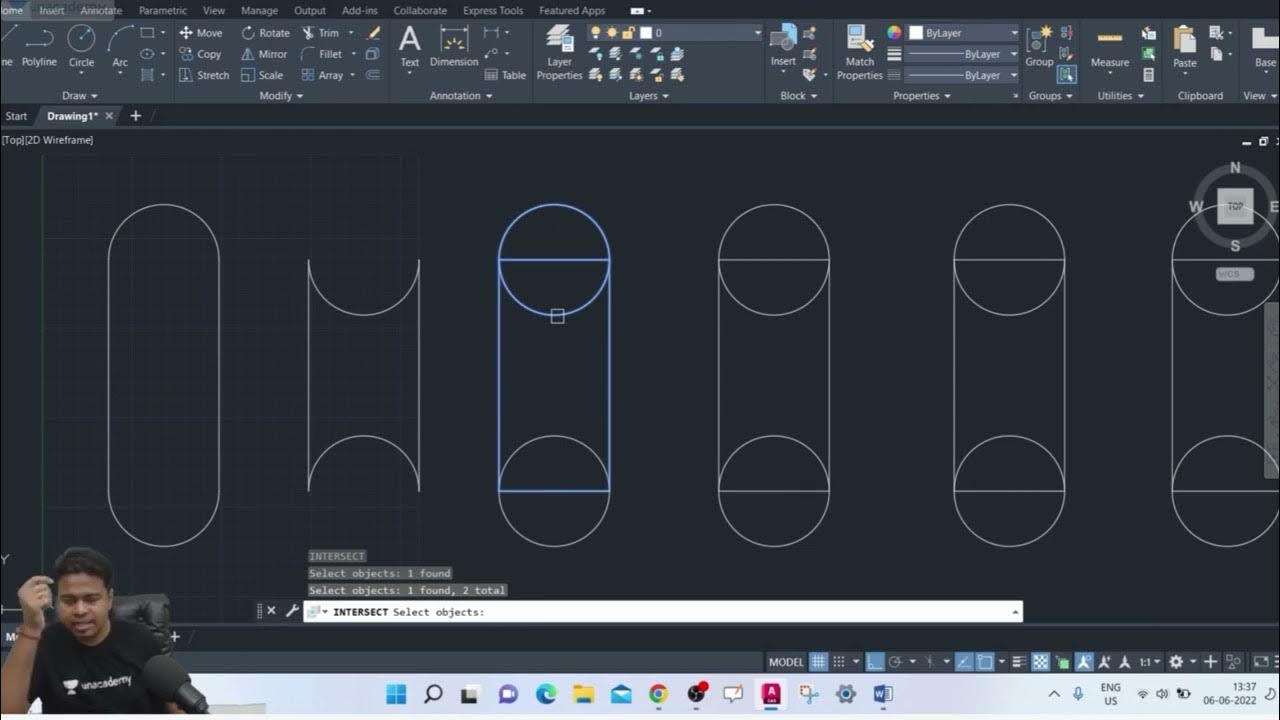 How to use Region and Boolean Command in AutoCAD | Region and Boolean Command | Study Material ...