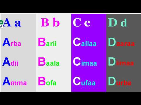Qubee Afaan Oromoo fi Jechoota isaa || Afan Oromo letters and their words