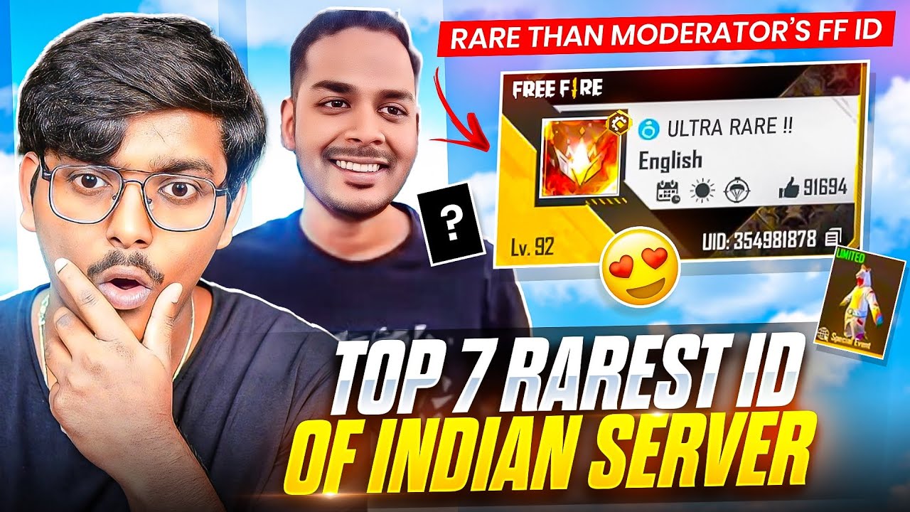 TOP 7 ₹ 10,00,000 RAREST ID COLLECTION IN FREE FIRE ️‍🔥 || FREE FIRE ...