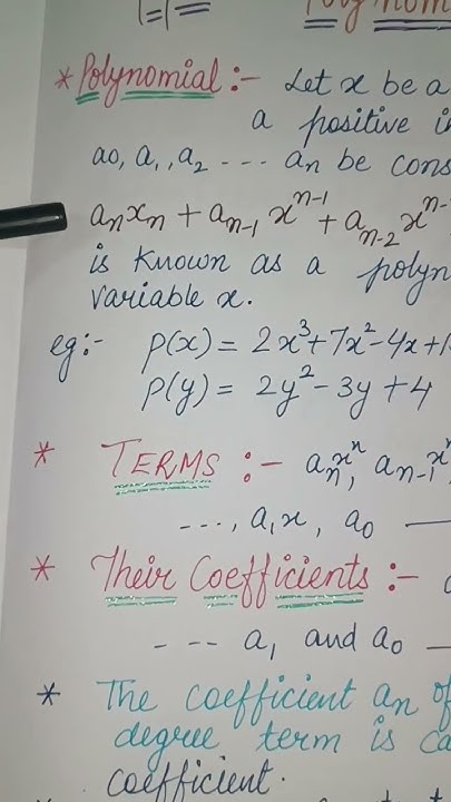 polynomials | part 1 | what is polynomials | polynomials kya hote hai | maths - YouTube