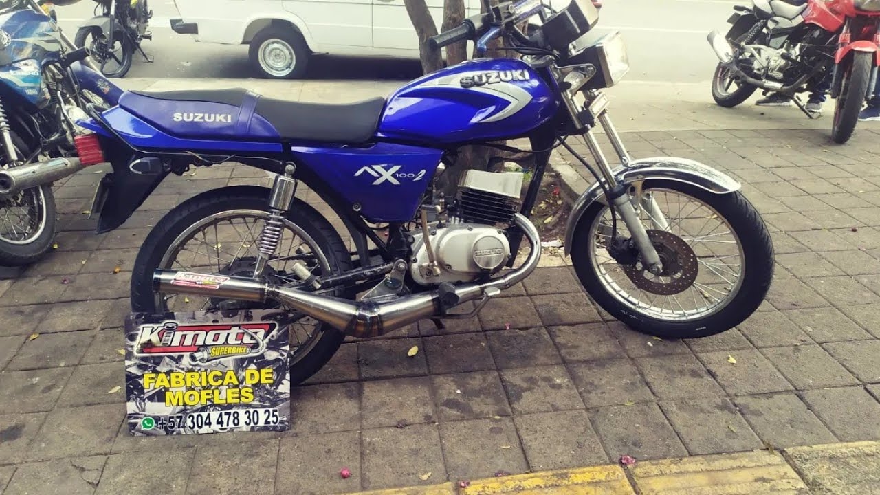 Sonido de SUZUKI AX 100 con mofle de KIMOTO SUPERBIKE - YouTube
