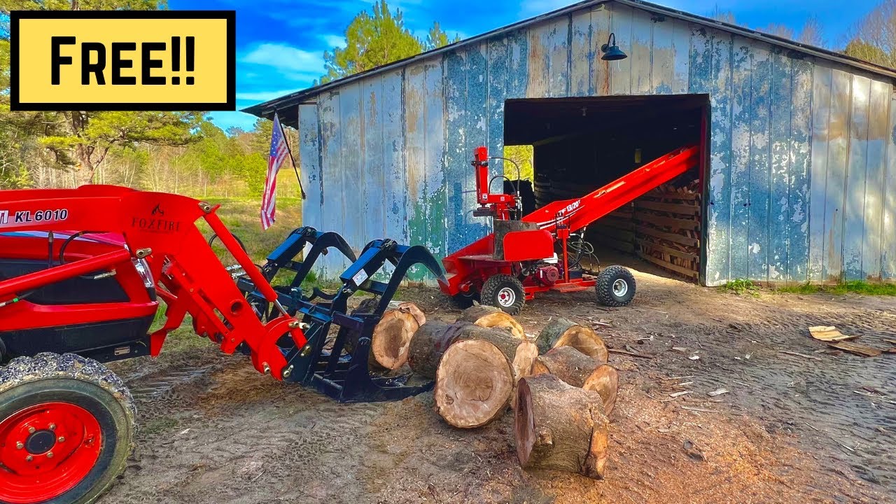 Split Force 13/20T Processing Salvage Firewood Logs - YouTube